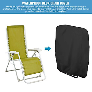 Zero Gravity Chair Covers 2 PCS, Outdoor Zero Gravity Folding Patio Chair Covers Waterproof Dustproof Gravity Chair Cover with Storage Bag(32.3" W x 7.9" D x 36.6" H) (Black)