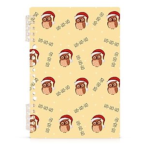 SPRIPORT Cute Owl Christmas Hat Spiral Journal Notebook for Women Men A5 Memo Notepad Sketchbook with Durable Hardcover & 60 Pages School Stuff for Study Notes Work School Journaling Boys Grils
