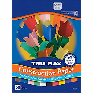 Tru-Ray Construction Paper P103031, 10 Classic Colors, 9" x 12", 50 Sheets