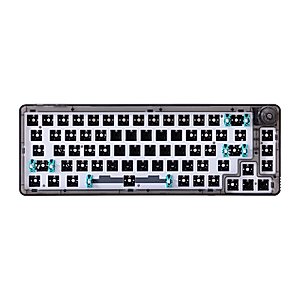 GK GAMAKAY LK67 RGB Modular DIY Mechanical Keyboard, 67 Keys Hot Swap 3pin/5pin Switches, Programmable Triple Mode Bluetooth 5.0/USB-C Wired/2.4GHz Wireless Customized Keyboard Kit (Clear Black)