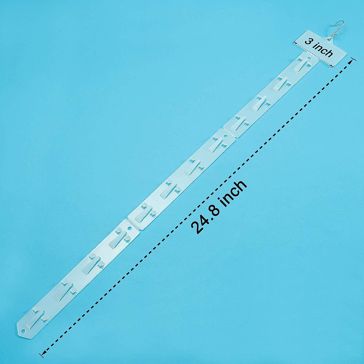10 Pieces Station Hanging Merchandise Strips with Hooks, Display Merchandise Strips for Retail Display with Label Header
