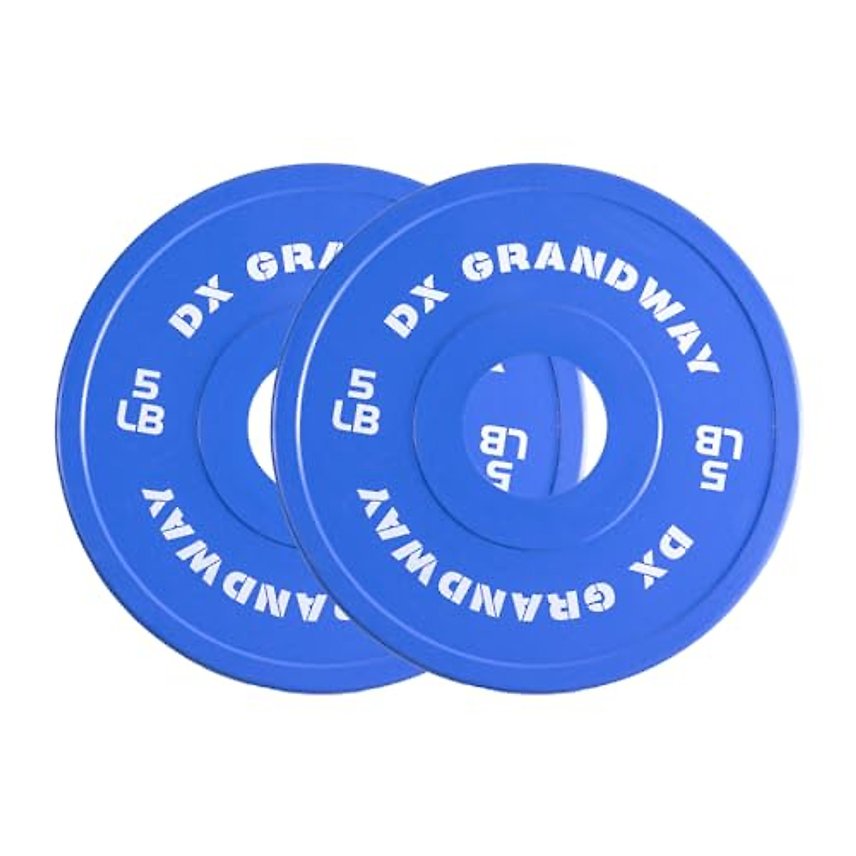 [5LB Pair] DX Grandway Fitness Change Weight Plates 1.25LB 2.5LB 5LB Pairs Support Plates Olympic Plates for Weight Lifting Bumper Weight Plates Steel Rubber Strength Training Weight Plates