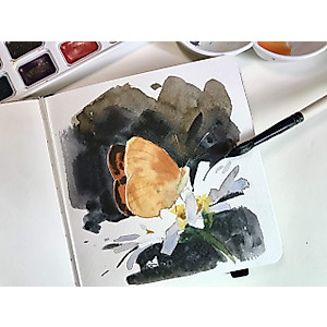 Square Watercolor Journal, 5.5x5.5”, 140 LB, 300 GSM, tumuarta Cotton Paper, Cold Press, 24 Sheets, 48 Pages, Watercolor Paper Notebooks for Use As Travel Sketchbooks and Mix Media Pad On The Go