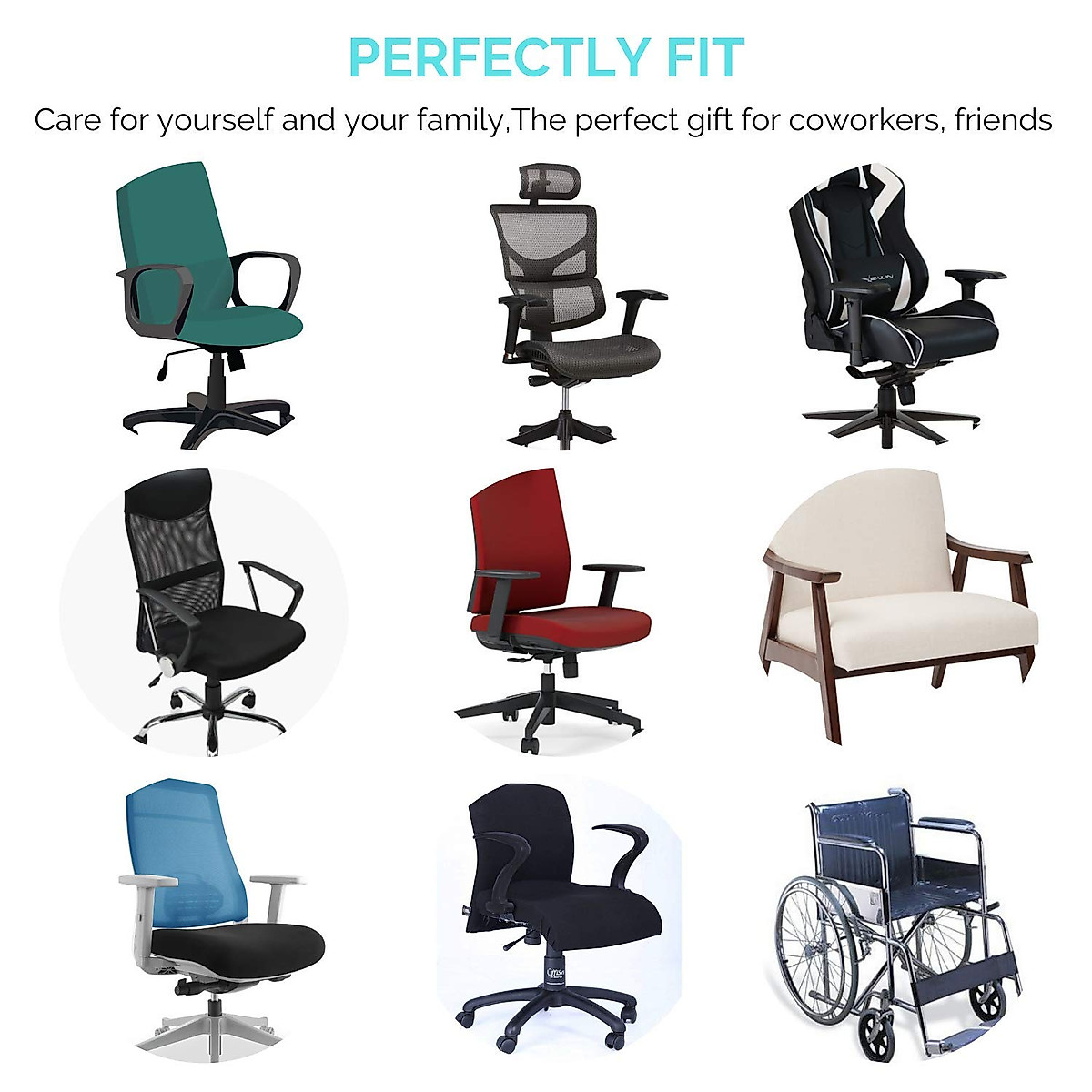 EcoLifeDay Chair Ergonomic armrest Cushions Elbow Pillow Pressure Relief Office Chair Gaming Chair armrest with Memory Foam armrest Pads 2-Piece Set of Chair