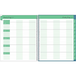 Blue Sky 2023-2024 Academic Year Teacher Weekly and Monthly Lesson Planner, 8.5" x 11", Flexible Cover, Wirebound, Ditsy Dapple Light (132002-A24)