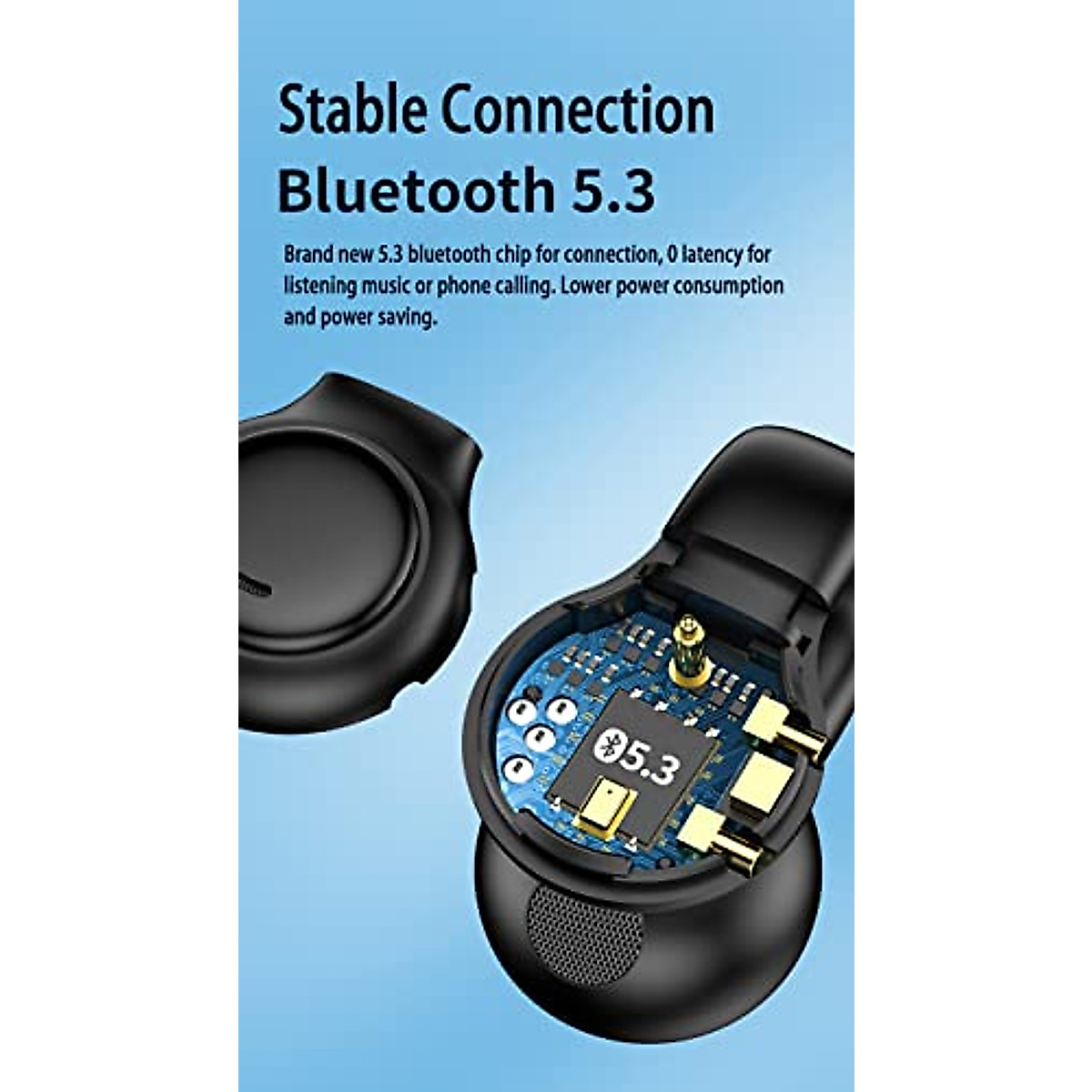 Wireless Ear Clip Earbuds Bluetooth Open Ear HiFi Stereo Sound Waterproof Bluetooth Bone Conduction Earbuds Long Battery Life for Cycling，Driving，Working