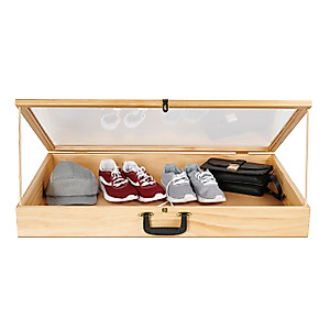 SSWBasics 36-Inch Portable Natural Pine Wood Countertop Display Case - Showcase Your Items in Style with a 24" W x 36" L x 4" D Elegant and Versatile Display Box
