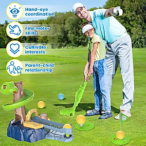 JONEG Kids Golf Set Toys for 3 4 5 Years Old, Toddler Golf Sets, Kid Golf Clubs, Outdoor Toys for Toddlers Age 3-5, Baby Golf Set, Gifts for 3 4 5 6 7 8 Year Old Boys Girls