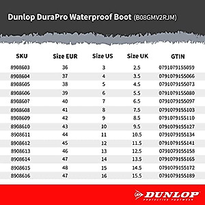 Dunlop Protective Footwear,Durapro Steel Toe, 100% Waterproof Polyblend PVC Material, Comfortable DURAPRO Energizing Insoles, Lightweight and Durable8908600.05, Size 5 US