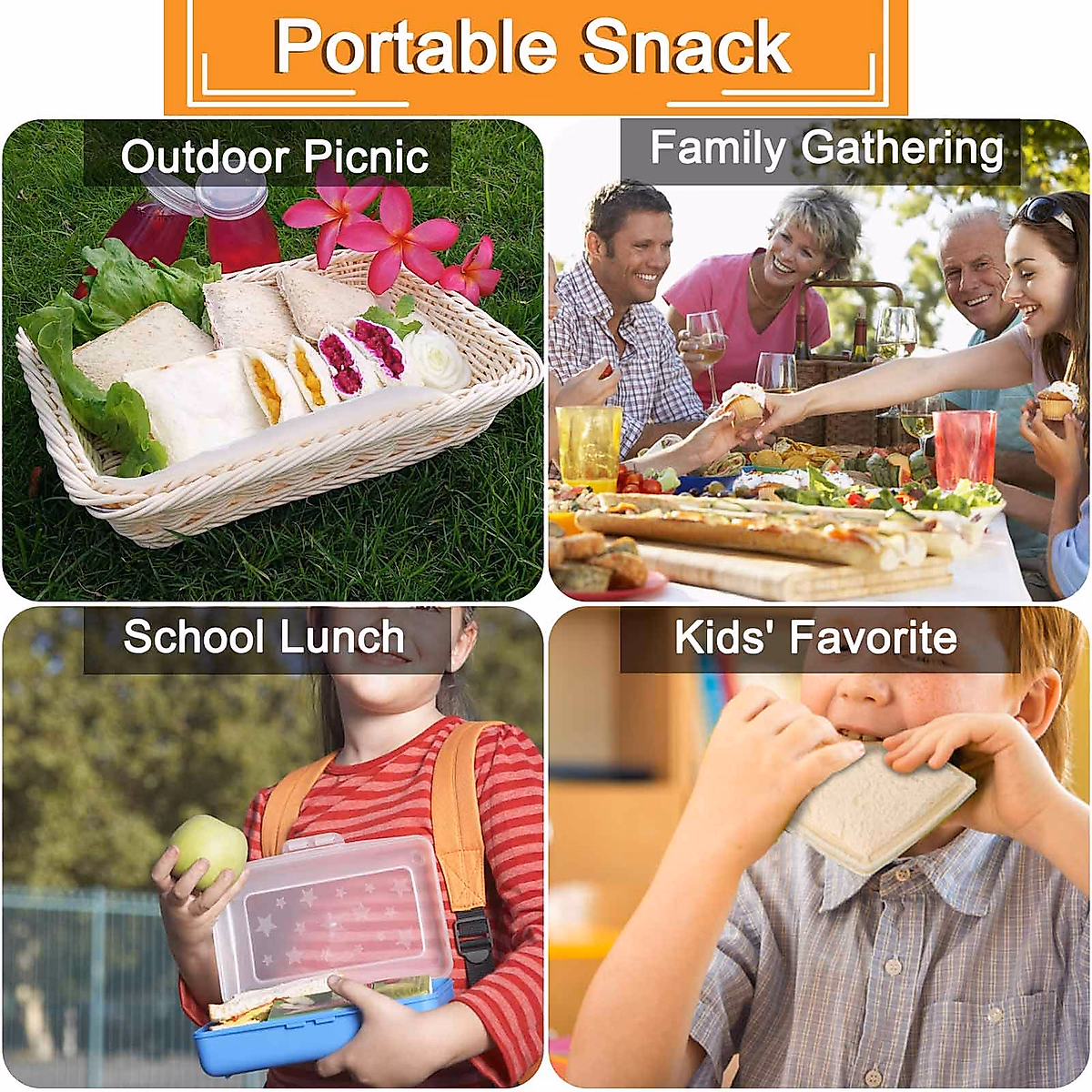 HULISEN Stainless Steel Decruster Sandwich Cutter and Sealer, Heavy Duty PB J Sandwich Maker, Remove Bread Crust, DIY School Lunch Pocket for Kids Child, Used for Square Biscuit Cutter, Gift Package