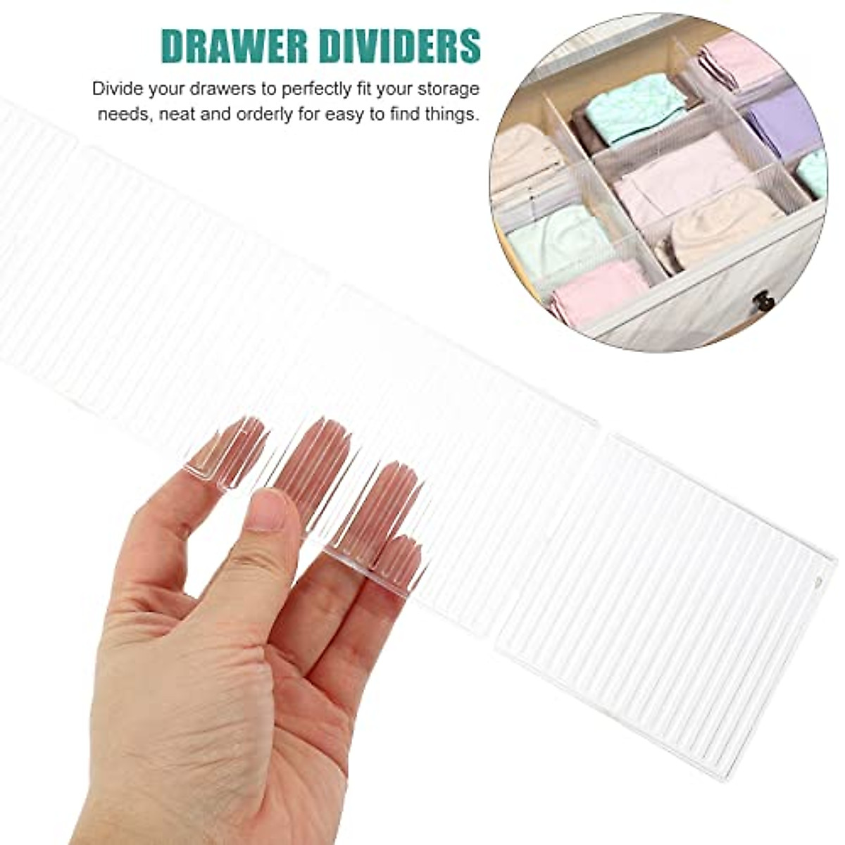 Alipis Grid Drawer Divider 2 Sets Drawer Dividers Organizer Drawer Separators Dresser Drawer Divider Sock Underwear Dividers for Bedroom Closet Clothing Office Kitchen