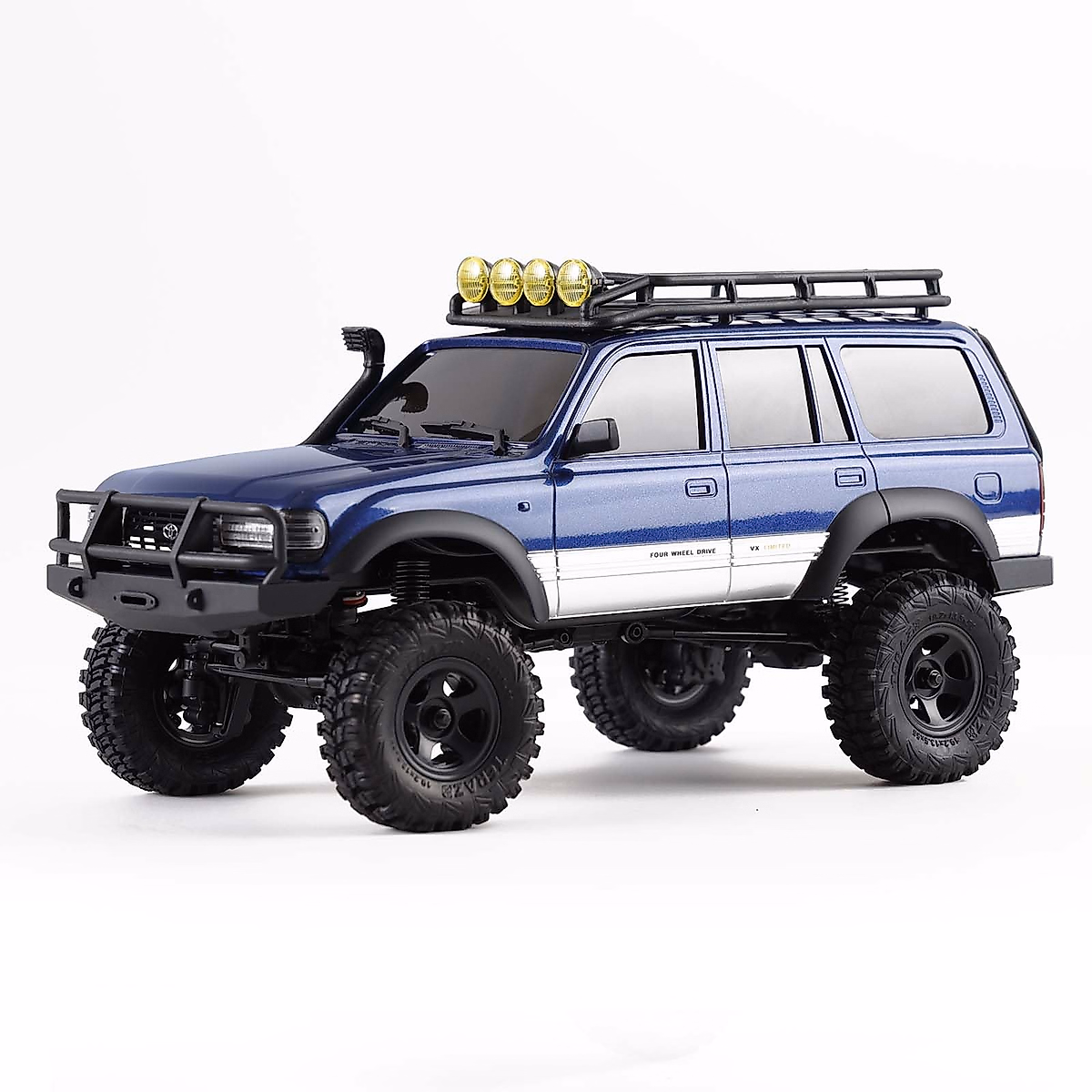EAZYRC FMS Fcx18 1/18 Land Cruiser 80 Toyota RC Rock Crawler RTR 4x4 Off-Road Waterproof Hobby Grade RC Trucks All Terrains for Adults with 2.4Ghz Radio,Battery (yellow)