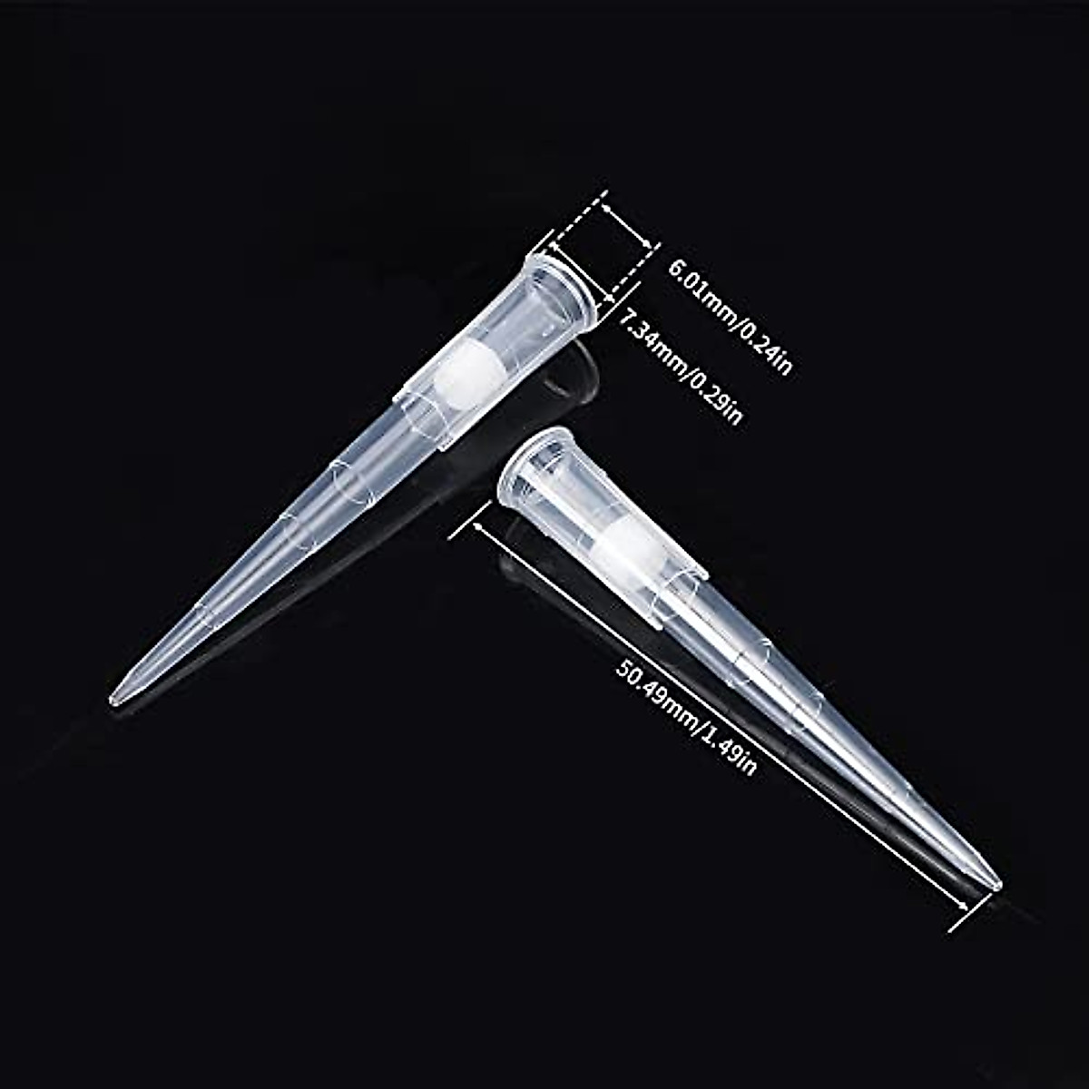 96pcs 200uL Filtering Pipette Tips - Four E's Scientific Universal Filter Pipettor Tips 200ul Racked Non-pyrogenic DNAse/RNAse Free Autoclavable 1 Rack 96 Tips