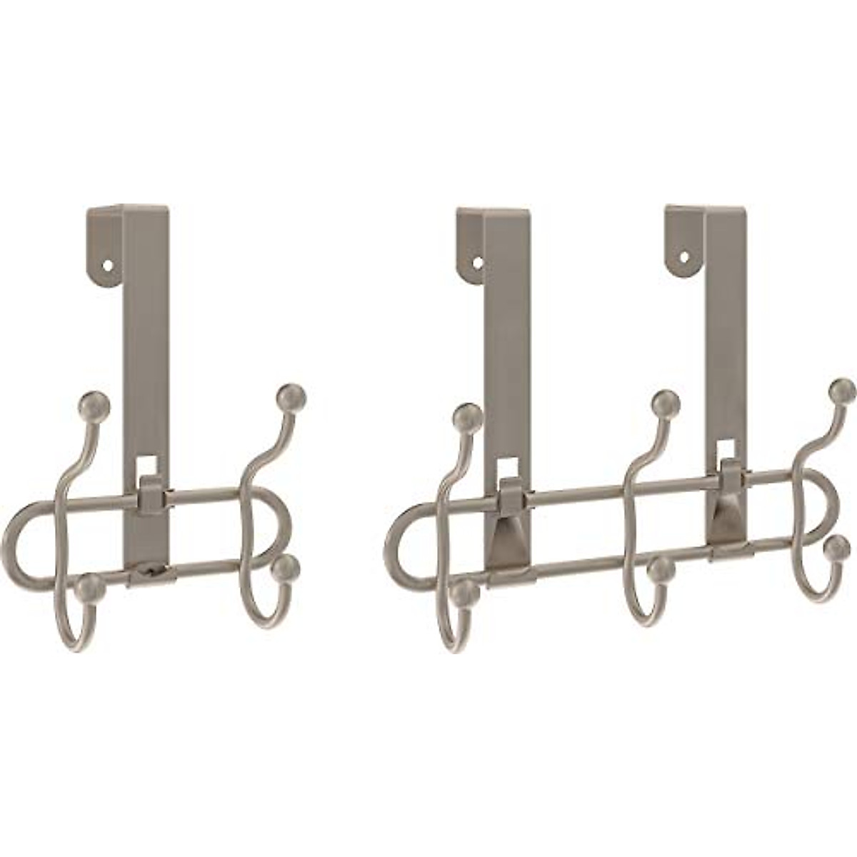 Franklin Brass OTD002F-NIC-C 2-Hook Over The Door Storage Rack, Nickel
