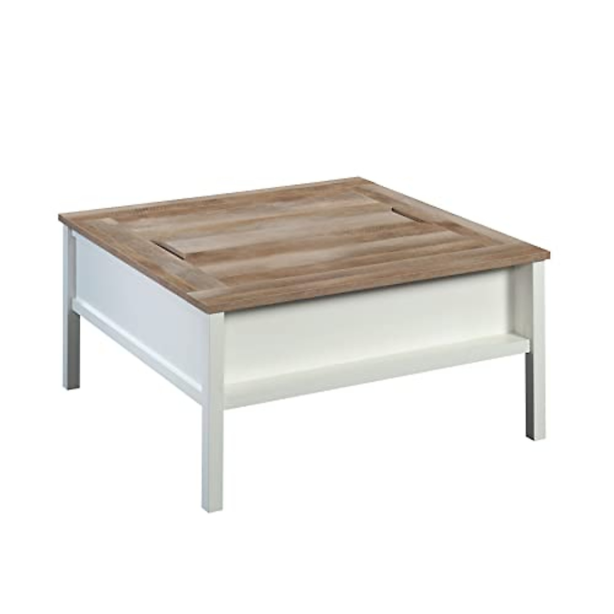 Sauder Cottage Road Coffee Gaming Table with Removable Top, Soft White Finish