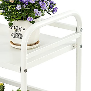 HDANI 3 Tier Metal Rolling Utility Cart,High Capacity Multi Purpose Heavy Duty Cart,for Office,Kitchen,Living Room,Bedroom,Etc.Black (White)…