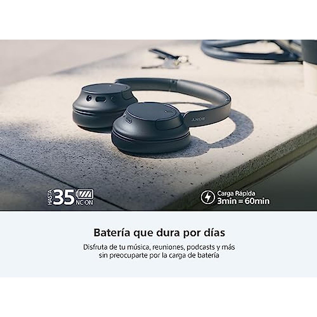 Sony WH-CH720NB Noise Canceling Wireless Bluetooth Headphones - Built-in Microphone - up to 35 Hours Battery Life and Quick Charge - Black - International Version