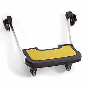 Diono Quantum Hop n Roll Buggy Board, Detachable Ride Along Stroller Platform Glider Board with Clip n Go System, Yellow