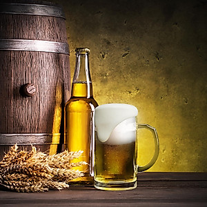 4 Pack Heavy Beer Glass Mug - 16oz Beer Mug, Large Beer Glasses with Handle, Frozen Beer Mugs For Freezer, Classic Beer Mug glasses Set Glass Steins for Bar, Beverage, Dishwasher Freezer Safe 485ML