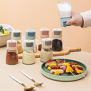 Moisture Proof Salt And Pepper Shakers Precise Quantitative Push Type,Quantitative Seasoning Bottle,Precise Quantitative Push Type (2Pcs-A)