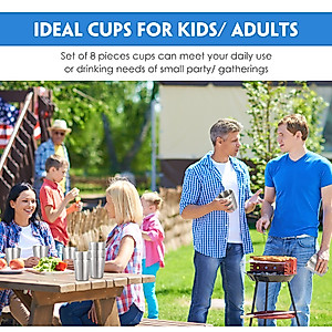 Mimorou 8 Pack Stainless Steel Insulated Cup 10 oz Metal Tumbler Double Wall Vacuum Water Glasses Camping Reusable Mugs Bbq Home Office Party Coffee