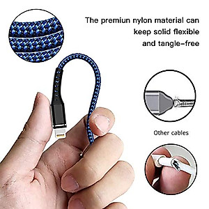 DFLASHS iPhone Charger Cable 3-Pack 6/6/10FT Lightning Charging Cable Long Cord for iPhone 12/11/11Pro Max/11Pro/XS/Max/XR/X/8/8P/7/6/6s and More (Blue)