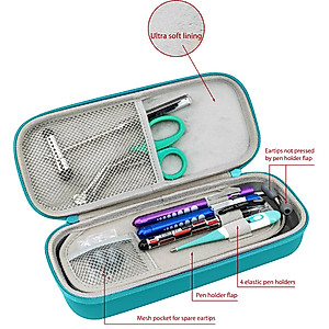 ButterFox Stethoscope Case For Nurses with Divider and ID Slot for Littmann Classic III, Cardiology IV Diagnostic, MDF and More Stethoscopes, Pocket for Nurse Accessories (Teal Green)