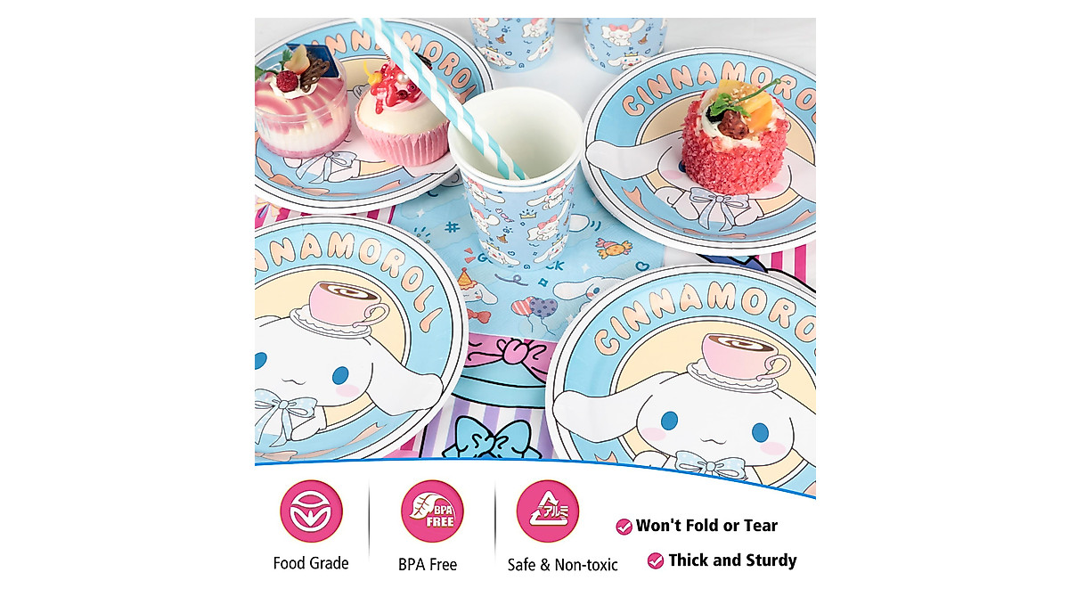 202PCS Cute Birthday Party Supplies for Kids