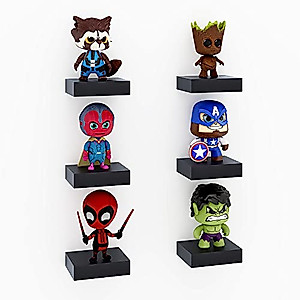 Small Floating Shelf - Mini Wall Display Shelves for Living Room, Kids Bedroom or Bathroom, Set of 3, Black