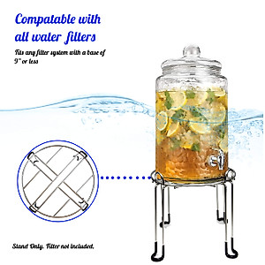 SinMan Water Filter Stand, 8" Tall by 9" Wide, Fits Berkey and Other Medium Sized Stainless Steel Water Filters, Non-Marking Rubberized Feet