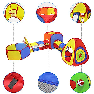 Yoobe Kids Play Tents Jungle Gym w/Pop Up Tents, Tunnels, and Basketball Pit for Boys, Girls, Babies, and Toddlers with Carrying Case for Indoor & Outdoor Use (5 in 1)