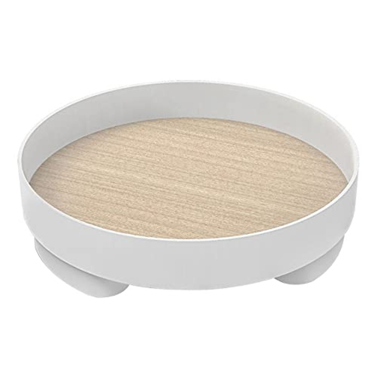 FIZZOQI Plastic Cosmetic Storage Shelf Condiment Rack Tabletop Rack Desk Round Tray Pantry Room Organizer Rack Household Restaurant Storage Rack