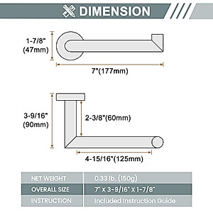 Bathroom Toilet Paper Holder, Suyar SUS304 Stainless Steel Round Toilet Roll Holder, Toilet Paper Roll Dispenser Wall Mounted, Matte Black