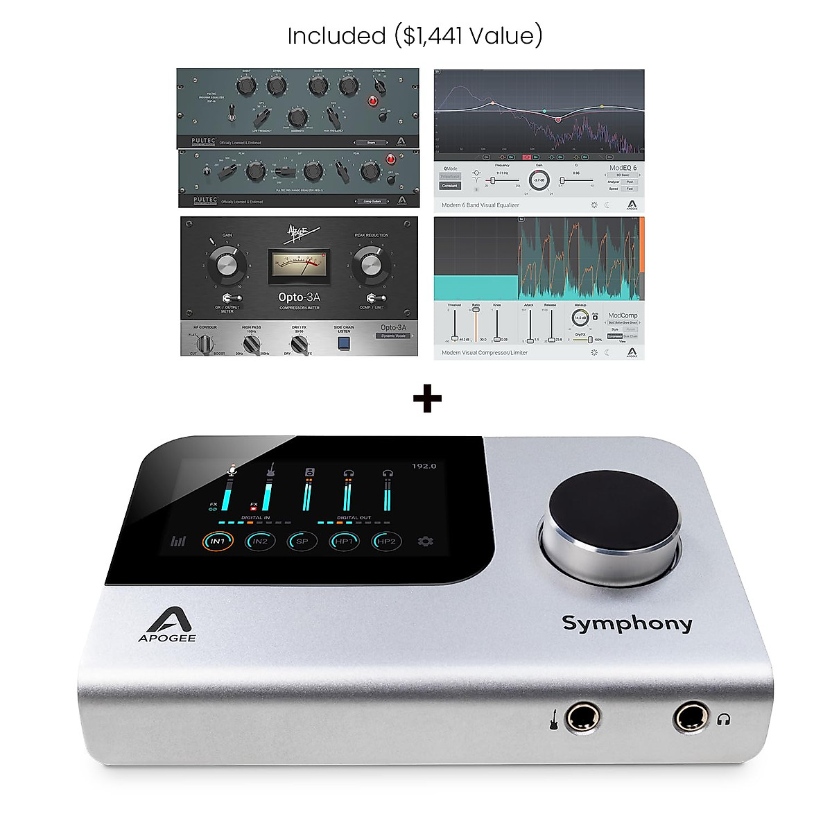 Apogee Symphony Desktop - Pro Audio Interface with Touch-Screen Display, Headphone Amp with Phantom Power for Recording, Live-Stream & Podcast, works with Mac, PC, iPhone, and iPad