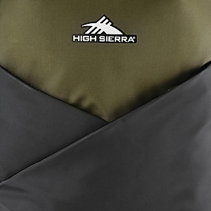 High Sierra Luna Polyester Large Storage Backpack with Grab Handle, 360 Degree Reflectivity, and Laptop Padded Pocket Sleeve, Olive & Black