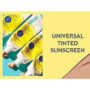Bliss Block Star Tinted Face Sunscreen SPF 30-1.4 fl oz. - 100% Mineral Broad Spectrum Sunscreen With Zinc Oxide & Titanium Dioxide - Non Greasy Invisible finish