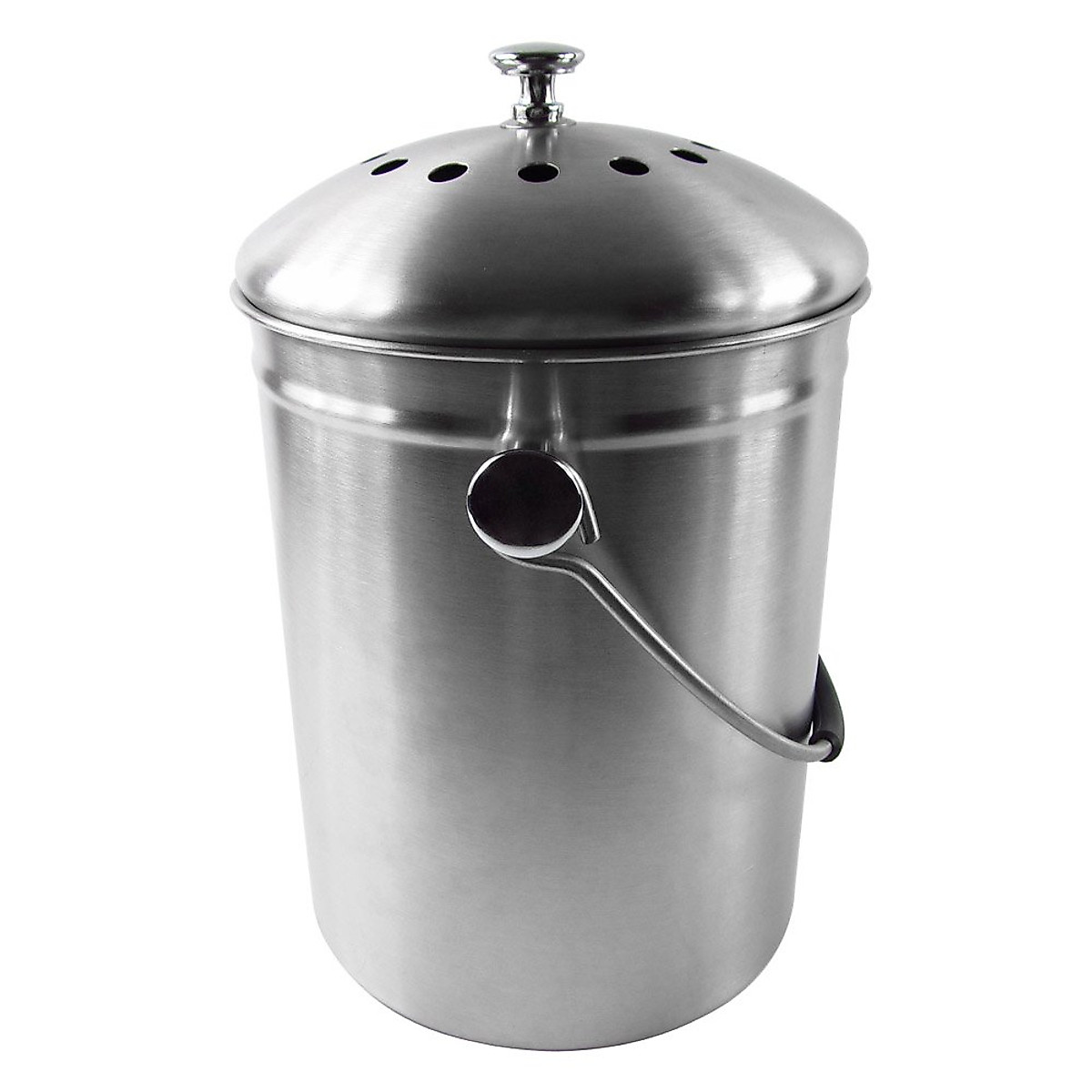 Abakoo Compost Bin 304 Stainless Steel Kitchen Composter Waste Pail Indoor Countertop Kitchen Bin Pail - includes 4 Filters (1.3 Gallon)