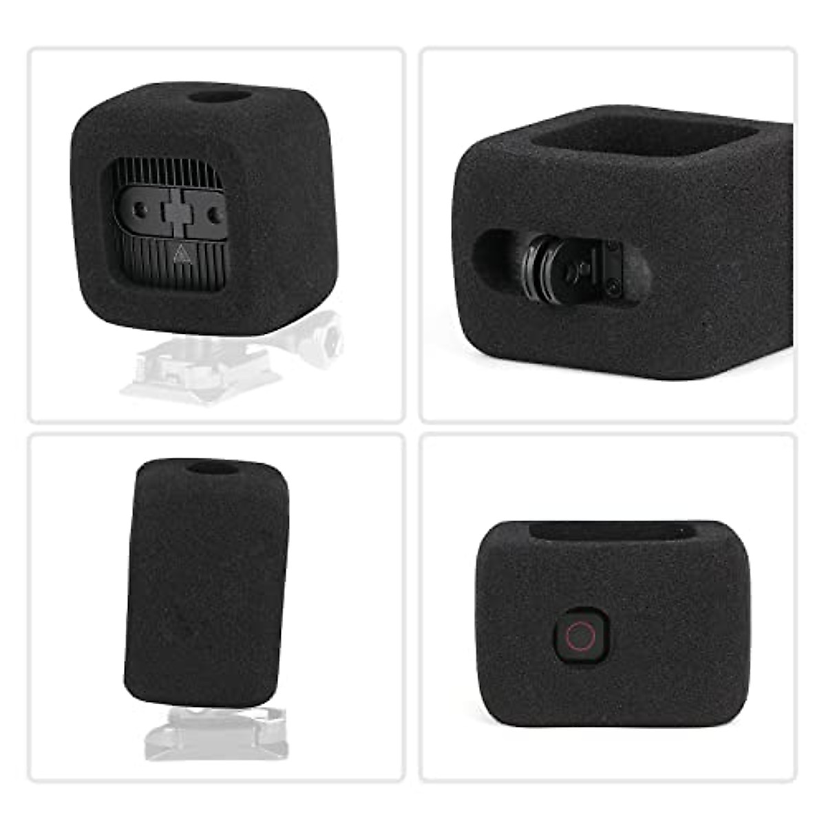 HSU Windslayer Cover and Lens Screen Protector for GoPro Hero 11 Black Mini, Windslayer Cover (2 Pack) + Screen Protector (3 Pack) + Lens Cap, Video Noise Reduction GoPro Accessory