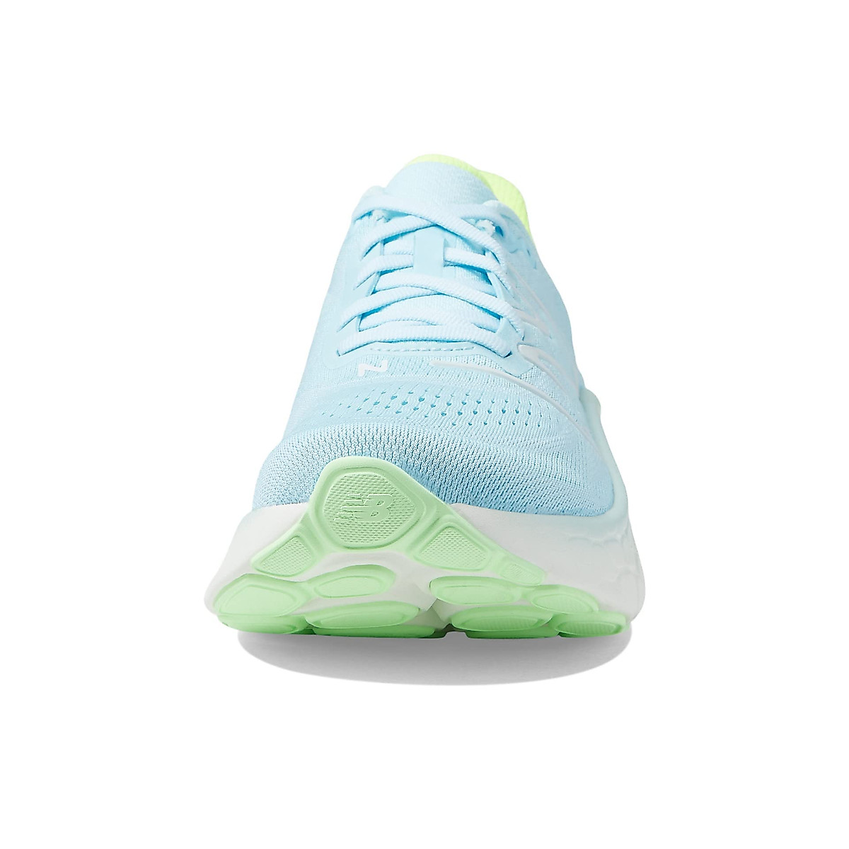 New Balance Women's Fresh Foam X More V4 Running Shoe, Bleach Blue/Green Aura/White, 13 Wide