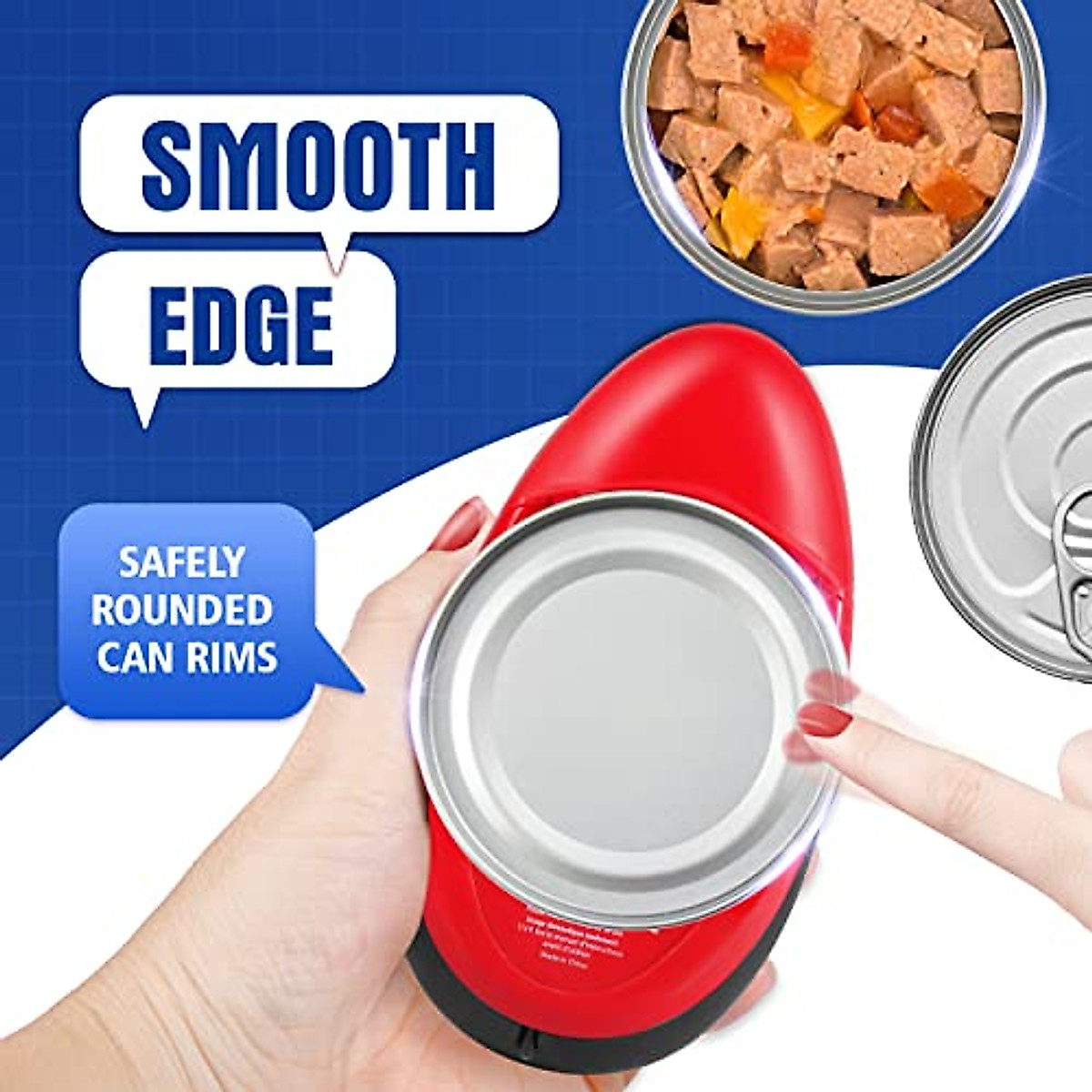 One-touch Electric Can Opener, Automatic Can Opener Smooth Edge Food-Safe for Almost All Can Sizes, Battery Operated Electric Can Openers for Kitchen Best Kitchen Gadgets for Seniors and Arthritic