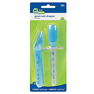 Ezy Dose Kids Oral Liquid Medicine Dropper and Spoon Kit, For Baby & Toddler, 5mL/1 TSP Capacity, Calibrated, Colors May Vary, 2 Piece Set, Made in the USA