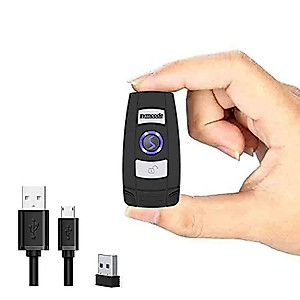 Mini 2D Portable Handheld Bluetooth Barcode Scanner Wireless 2.4G & USB Wired 3-in-1 Bar Code Scanner Portable USB QR Code Scanner for Windows.Android.iOS.MAC.