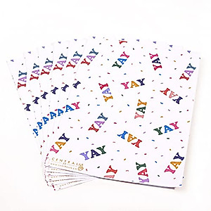 CENTRAL 23 - 'YAY' Wrapping Paper - 6 Gift Wrap Sheets - Multi Coloured Gift Wrap - Birthday Wedding New Baby - Recyclable