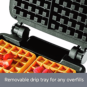 All-Clad 2100046968 99010GT Stainless Steel Belgian Waffle Maker with 7 Browning Settings, 4-Square, Silver