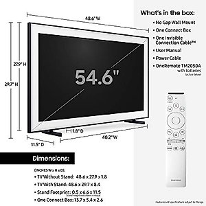SAMSUNG 55-inch Class FRAME QLED LS03 Series - 4K UHD Dual LED Quantum HDR Smart TV with Alexa Built-in (QN55LS03TAFXZA, 2020 Model)