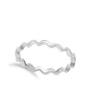 Eternity Wave Stackable Fashion Ring New .925 Sterling Silver Band Size 7