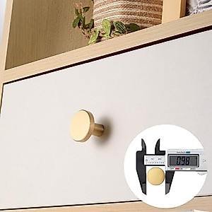8 Pcs Gold Cabinet Knobs, Brushed Brass Round Kitchen Cabinet Hardware Pulls Knobs Gold for Dresser Drawer Cupboard Closet Furniture Wardrobe Door Knobs Handles, with Screwdriver - 20x25 mm