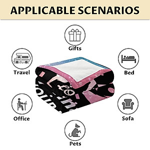 Personalized Gymnastics Blanket with Name - Soft, Fuzzy & Warm - 40"x50" Small Blanket for Couch, Sofa - Black Sports Throw Gifts for Girls