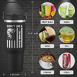 qchdln Fisherman Gifts For Men - Cool American Flag Cup - 30oz Insulated Fishing Tumbler with Handle - Fathers Day,Birthday,Christmas Gifts for Dad,Grandpa,Husband,Uncle