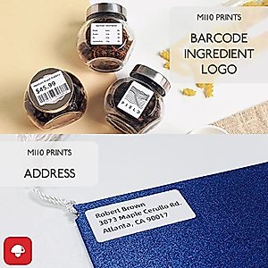 Phomemo M110 Label Printer - Bluetooth Portable Label Maker No Ink, Mini Barcode Label Printer for Retail, Address, Barcode, Home, for PC/Mac, iOS/Android with 3pack Most Used Labels, Snow White